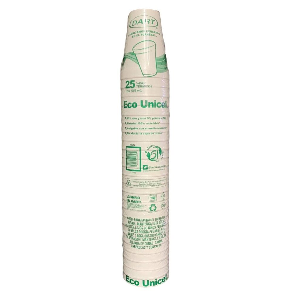 Vasos Desechables Térmicos Dart 12j12 De 12oz 355ml 25 Pza - Nacional ...