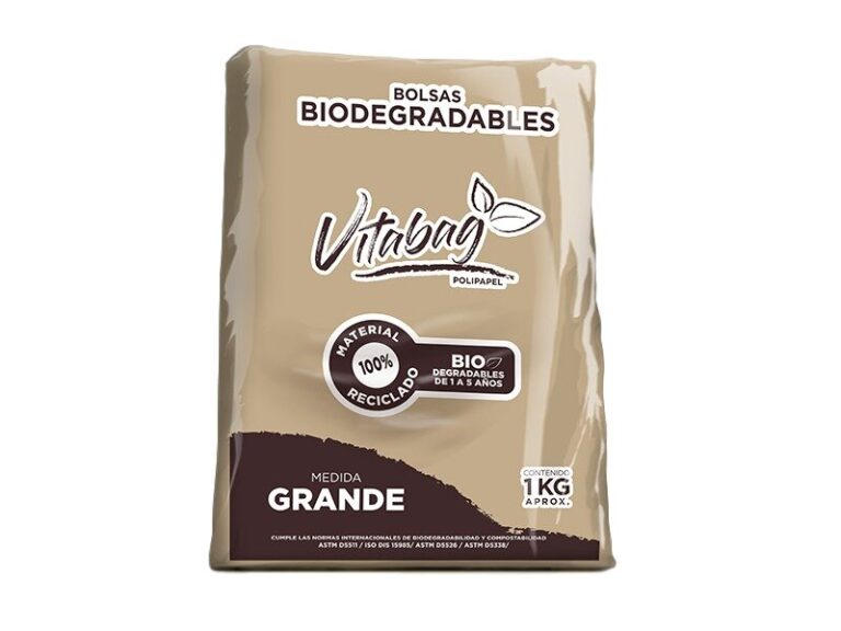 Bolsa Camiseta Vitabag Polipapel Biodegradable Gra 1kg 80pza - Nacional de Empaques Desechables