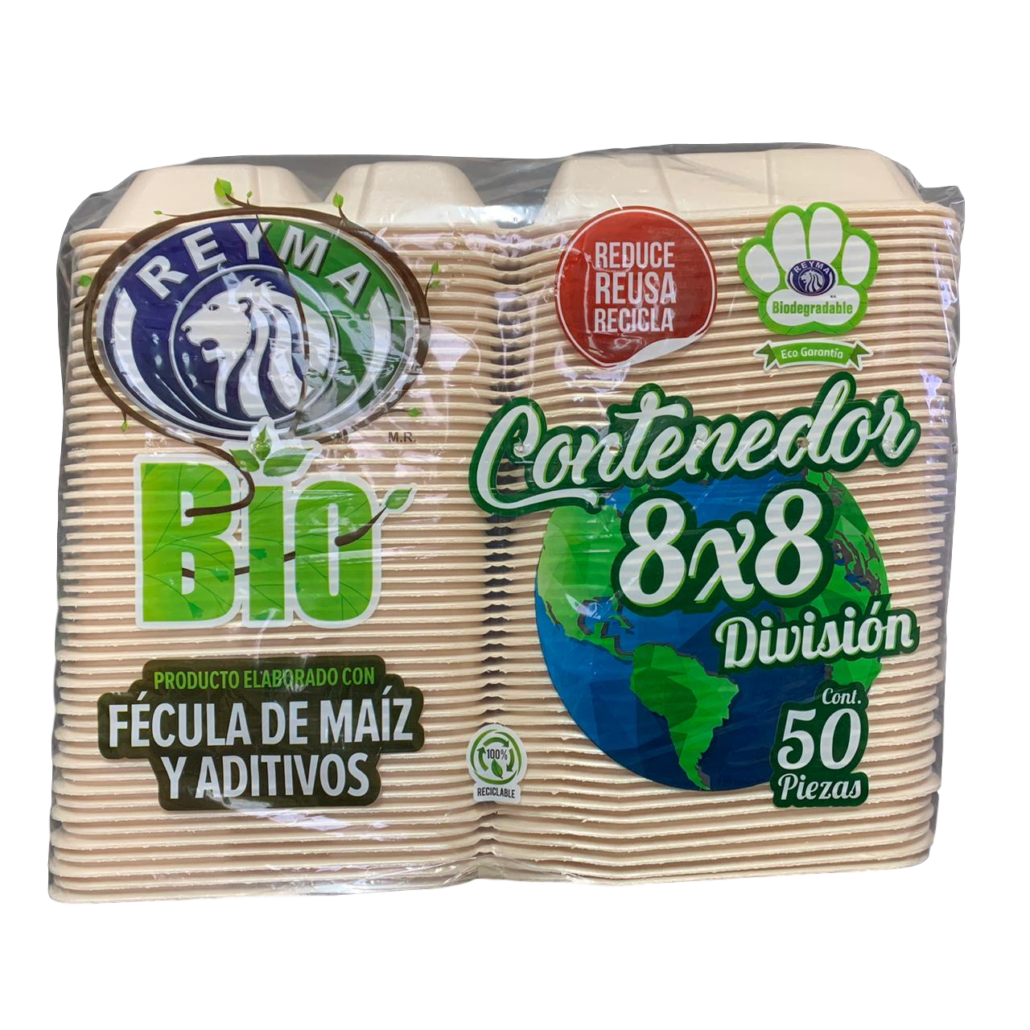Contenedor Térmico Cn División Biodegradable Reyma 8x8 200pz - Nacional ...