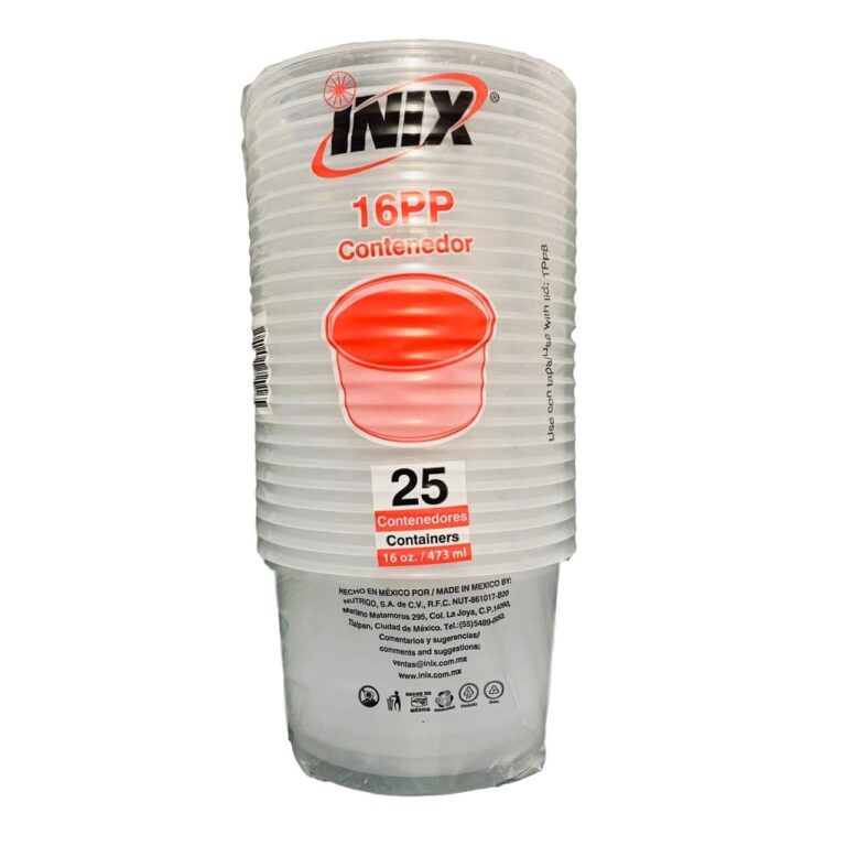Envase Plástico Inix 16 473ml 25 Piezas - Nacional de Empaques Desechables