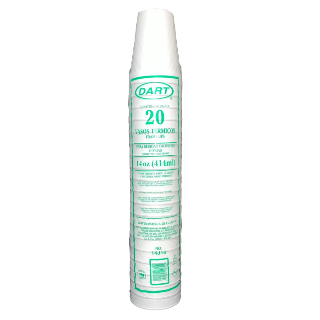 Vasos Desechables Térmicos Dart 14j16 De 14oz 414ml 1000 Pza - Nacional ...