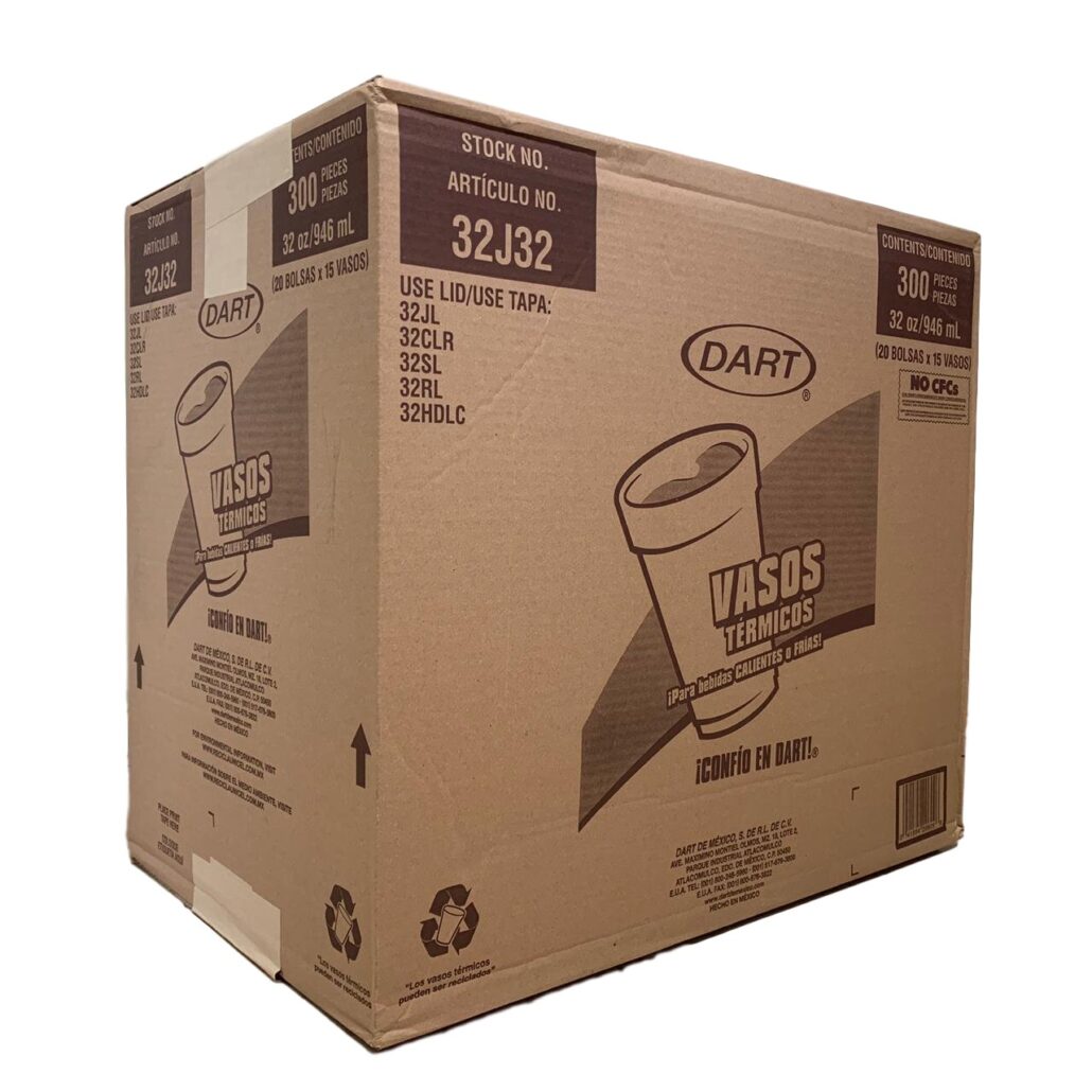 Vasos Desechables Térmicos Dart 32j32 De 32oz 946ml 300pza - Nacional ...